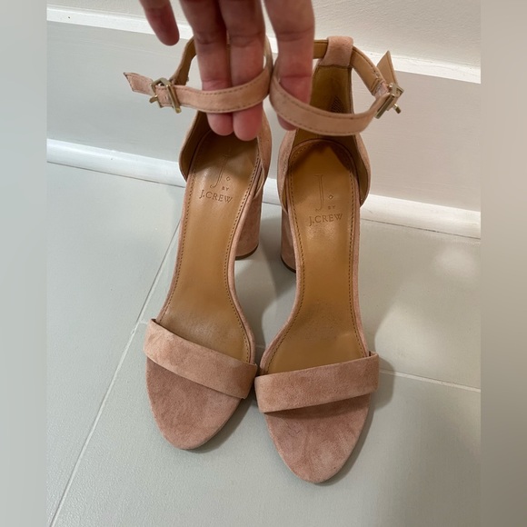 J. Crew | Shoes | Jcrew Light Pink Suede Block Heels | Poshmark
